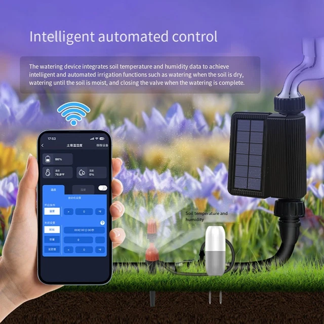 FOR SMART REMOTE Control Water Valve with Solar Power for Garden ...