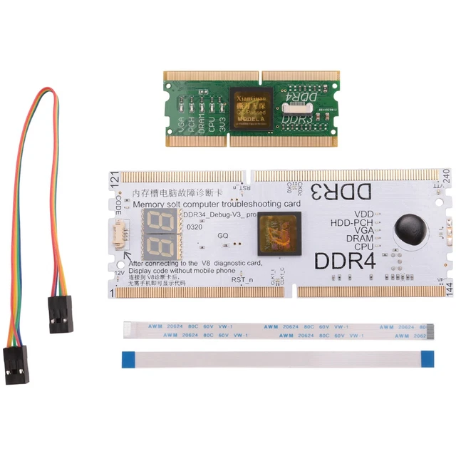 MEMORY SLOT DDR3/DDR4 Diagnostic Analyzer Test Card Notebook for DDR3 ...