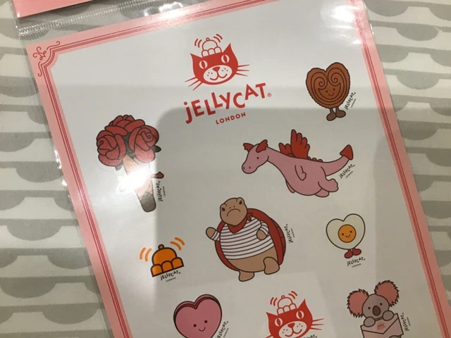 JELLYCAT LONDON 2026 VALENTINE Sticker Sheet NEW Present WIFE Gift CUTE ...