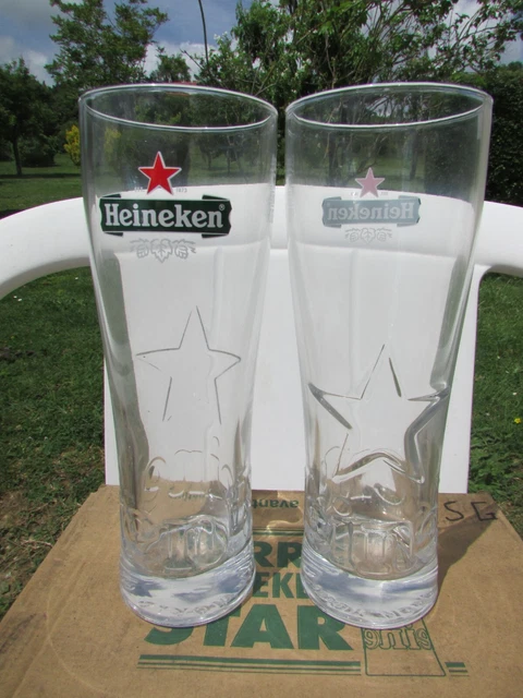 LOT DE 6 verres à bière Heineken Star 33cl dans leur carton d'origine ...