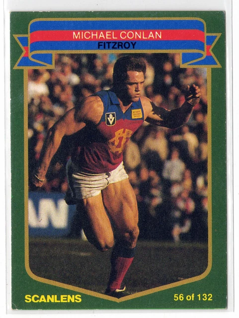 SCANLENS 1985 VFL FOOTY CARD MICHAEL CONLAN FITZROY LIONS # 56 of Set N ...