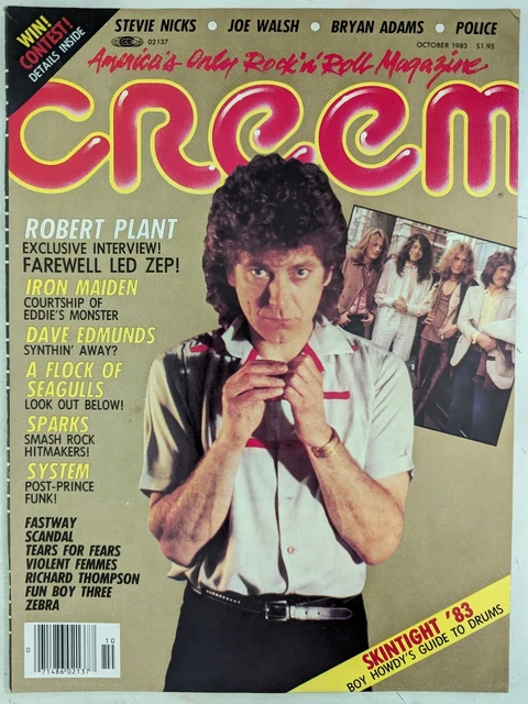 CREEM MAGAZINE OCTOBER 1983 Robert Plant, Iron Maiden, Flock of ...