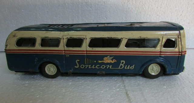 VINTAGE OLD BUS Tin Toy Made in Japan Sonicon Bus Old Collectible £88. ...