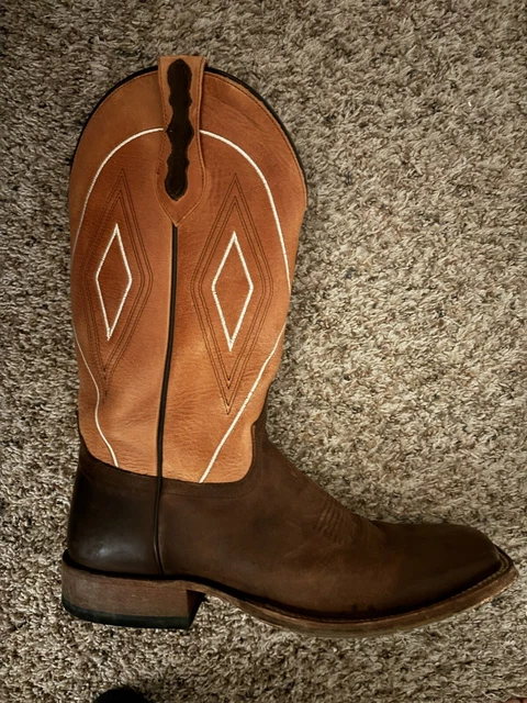 SINGLE COWBOY BOOT Tony Lama Mens Amputee Square Toe Flowers Decor ...