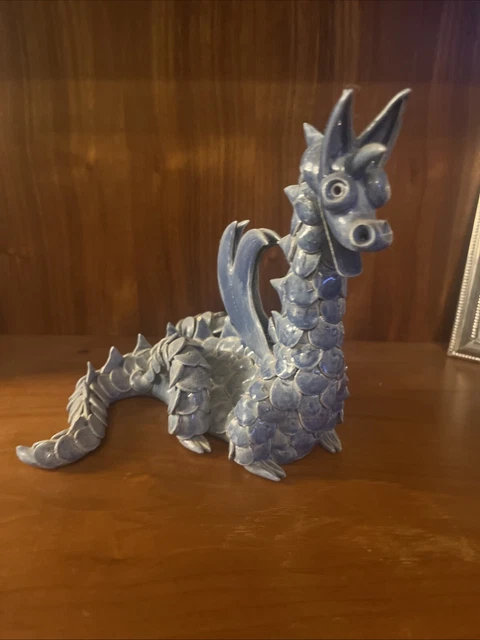 VINTAGE STUDIO POTTERY Handbuilt Dragon Rare Collectors Mythical Beast ...