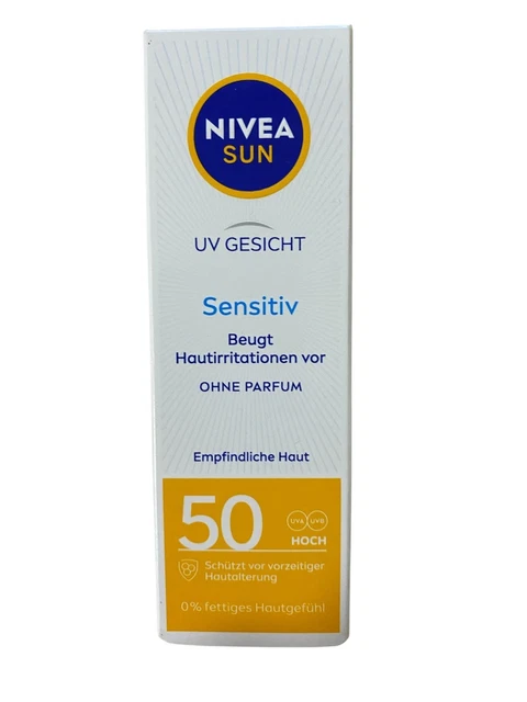 NIVEA SUN UV Face Sensitive Sunscreen SPF 50 (50ml) *NEW* £8.75 ...