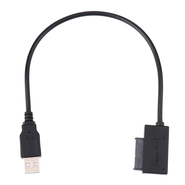 USB 2.0 TO Slimline SATA 7+6 13pin Laptop CD DVD Rom Optical Drive ...