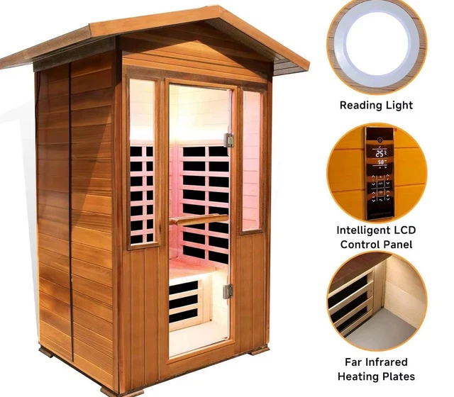 OUTDOOR INFRARED Hemlock Wood sauna For 2 Person £1,944.68 - PicClick UK