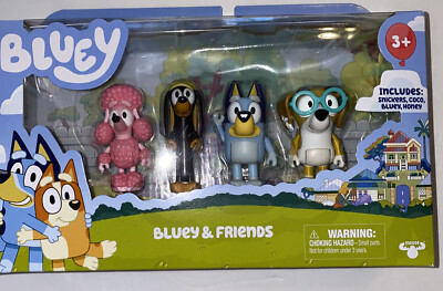 BLUEY-BLUEY FRIENDS FAMILY Toy Mini Figuren bluey Snickers Coco Honey 4 ...