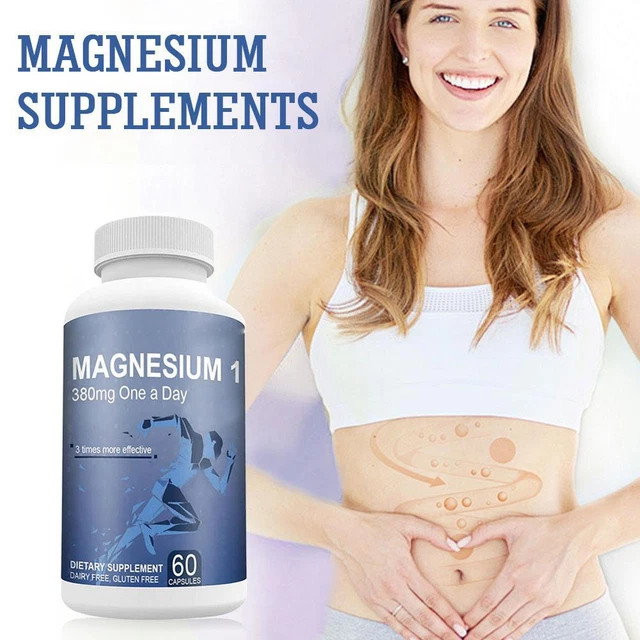 MAGNESIUM GLYCINATE 60 Capsules For Sleep Stress Relief Support Bone ...