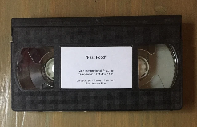 FAST FOOD (1998) VHS Tape Gerard Butler Douglas Henshall Work Print ...
