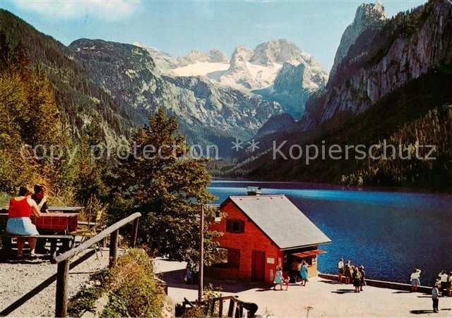 GOSAUSEE GOSAU SALZKAMMERGUT AT Huette am See Blick zum Hohen Dachstein ...