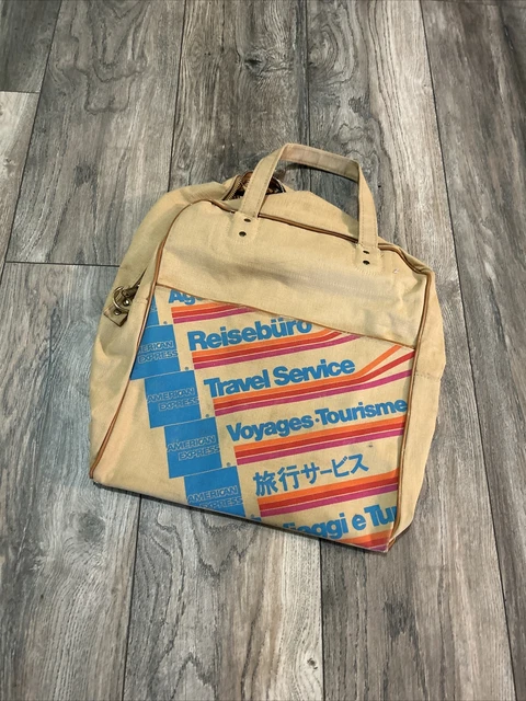 VINTAGE 70S AMERICAN Express Travel Carry On Luggage Airline Bag AMEX ...