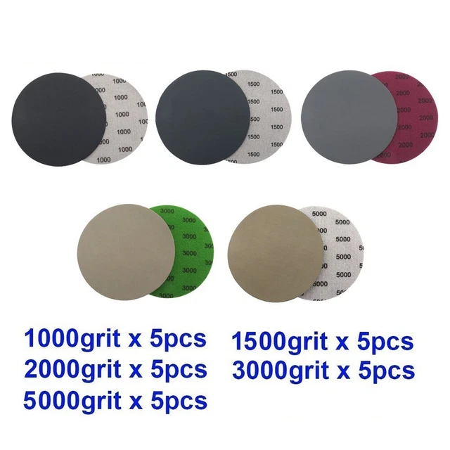 HIGH PERFORMANCE 25PCS 5 inch Grit Sandpaper Discs for Precision ...