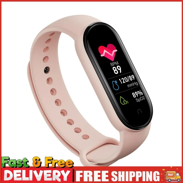 M6 RUNNING SMARTWATCH Heart Rate Blood Pressure Monitor Bracelet (Pink ...