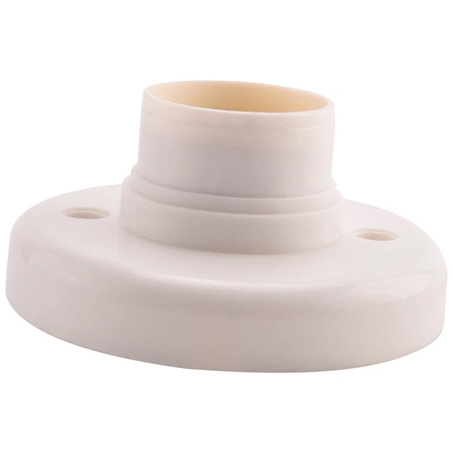 E27 ROUND PLASTIC Base Screw Light Bulb Lamp Socket Holder White ...