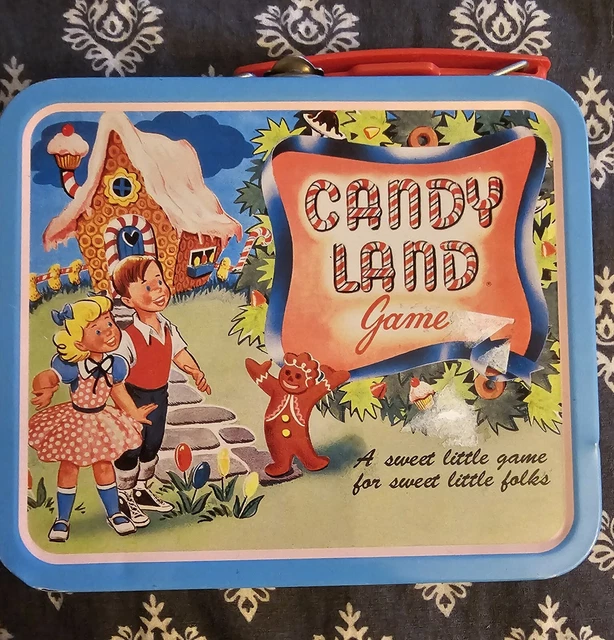 VINTAGE CANDY LAND Board Game Metal Lunch Box Collectible Tin Candyland ...