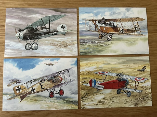 WW1 AEROPLANES OF The Great War By Tony Theobald. 4 x Modern Postcards ...