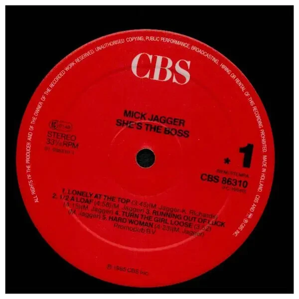 MICK JAGGER SHES The Boss NO ORIGINAL COVER Cbs Vinyl LP EUR 9,30 ...