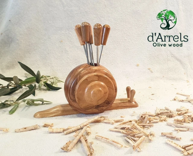 PINCHERO- PALILLERO- FORMA, diferentes animales -madera de olivo- 6 ...