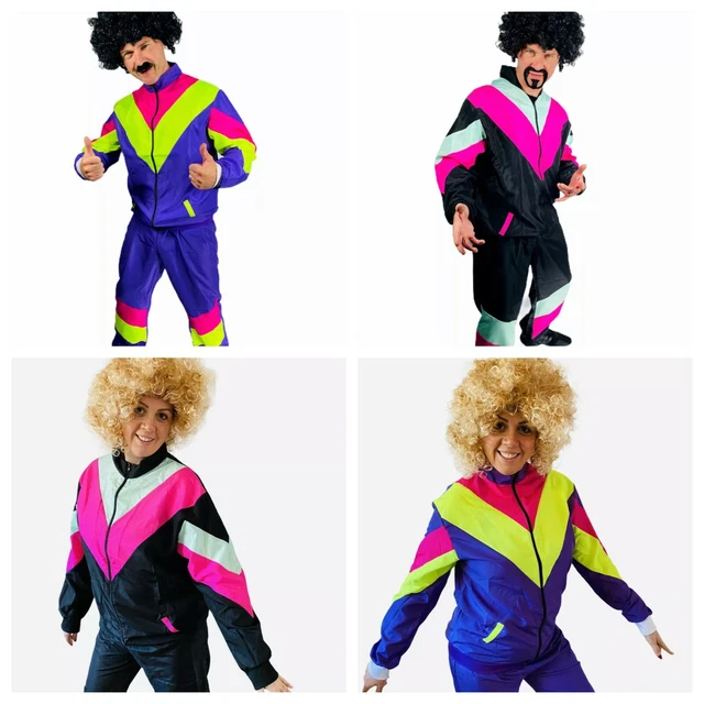 MENS LADIES 80S Shell Suit Fancy Dress Costume Scouser Tracksuit ...