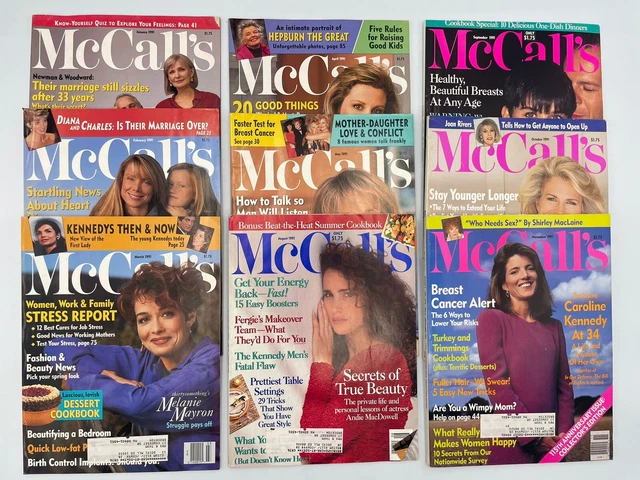 VINTAGE MCCALL’S MAGAZINE Lot 1991 Andie MacDowell Demi Moore Caroline ...