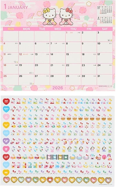 HELLO KITTY TABLE calendar 2026 Hello Kitty desktop 622265 $74.40 ...