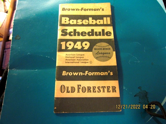 1949 BROWN FORMAN S WHISKEY Baseball Schedule Booklet Major Minor 1949-brown-forman-s-whiskey-baseball-schedule-booklet-major-minor
