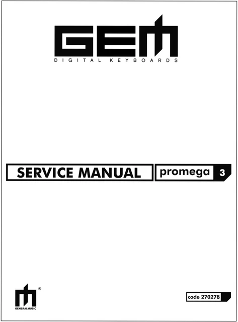 GEM PROMEGA 3 Service Manual Schematic diagrams Schaltplan Schema - PDF ...