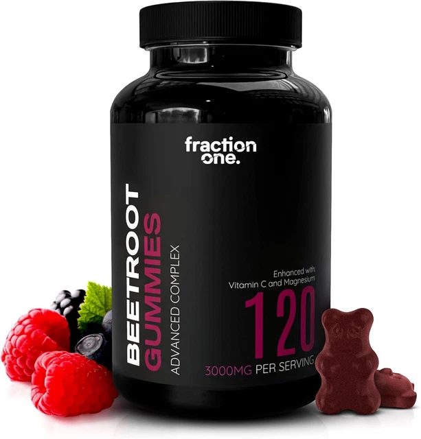FRACTION ONE BEETROOT Gummies – 120 Gummies – 3000 Mg per Serving, 5:1 ...