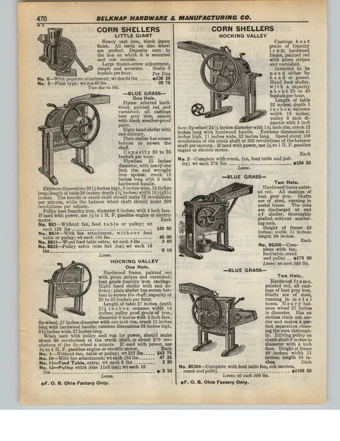 1937 PAPER AD Red Chief Black Hawk Little Giant Hocking Valley Corn ...