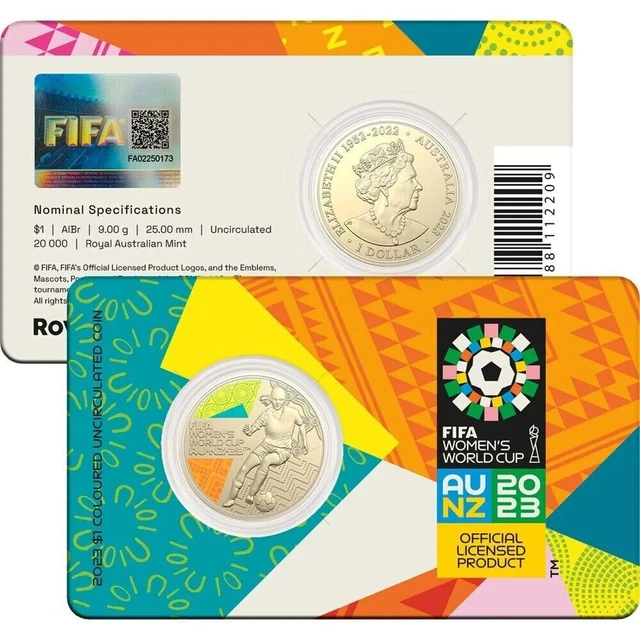 2023 FIFA WOMEN'S World Cup Football Au Nz $1 Coloured Uncirculated ...