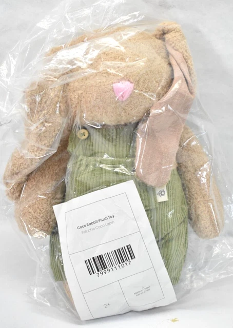 COCO VILLAGE COCO Rabbit Plush Toy Stuffed Animal w Overalls 13" Tall ...