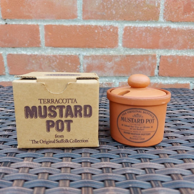 HENRY WATSON POTTERY The Original Suffolk Mustard Pot Terracotta Brand ...