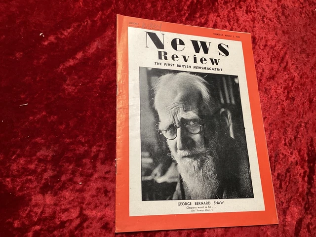 NEWS REVIEW MAGAZINE George Bernard Shaw cover 2/8/1945 News ...