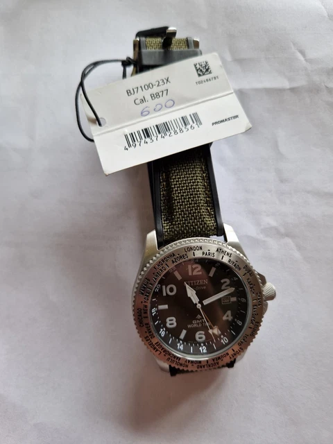 CITIZEN LAND GMT Dual Time Promaster Eco-Drive World Time Watch BJ7100 ...