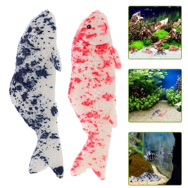 2PCS MINI RESIN Koi Fish Models For Aquarium Decor Realistic Artificial ...