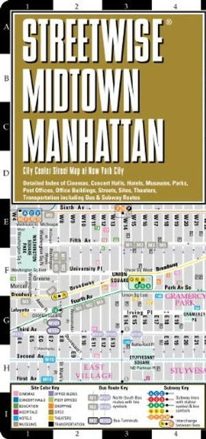 STREETWISE MIDTOWN MANHATTAN Map - Laminated City Street Map of Midtown ...