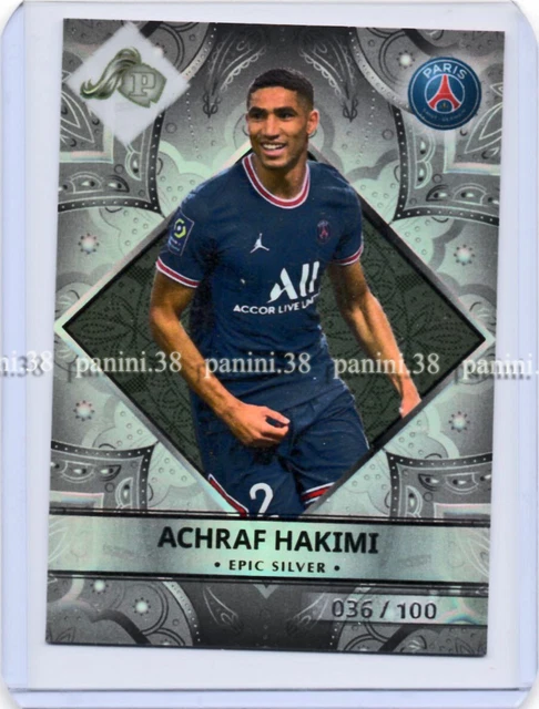 RARE !! SILVER PARALLEL Card HAKIMI n°122 "PANINI FC FOOTBALL CARDS ...