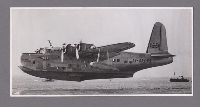 BOAC SHORT SUNDERLAND Flying Boat G-Agjo Large Original Vintage Photo B ...