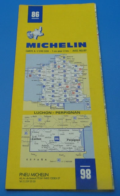 OLD MICHELIN ROAD map 1976 France Luchon Perpignan n 86 $8.14 - PicClick CA