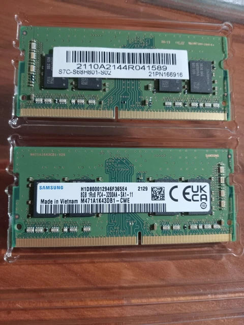 SAMSUNG 8 GB 1Rx8 PC4-3200AA-SA1-11 RAM DDR4 3200 mhz M471A1K43DB1-CWELaptop memoria EUR 35,16 ...