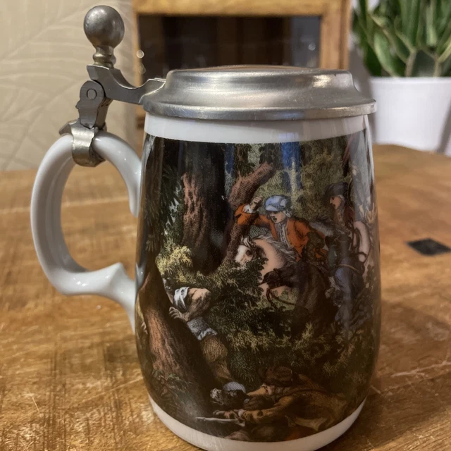 ALTER BIERKRUG MIT Zinndeckel Tirschenreuth Bavaria EUR 19,90 - PicClick DE