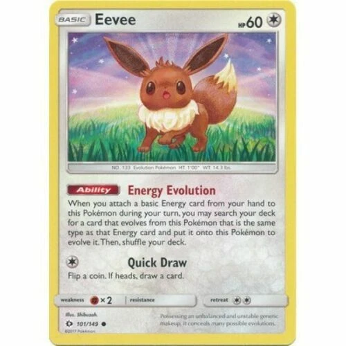 POKEMON CARD EEVEE 101/149 No 133 Evolution Pokemon Tcg Ccg EUR 4,03 ...