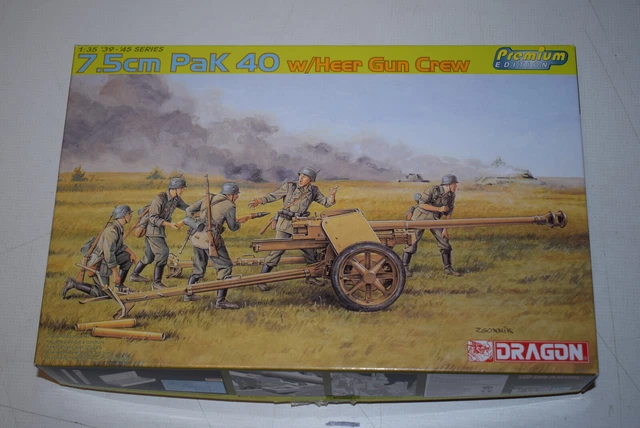 DRAGON 6433 7,5CM PaK 40 w/Heer Gun Crew 1:35 Neu mit OVP EUR 33,95 ...