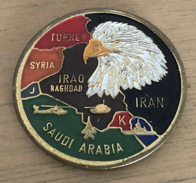 MIDDLE EAST FIRE Department Maltese Cross Challenge Coin Iraq Syria ...
