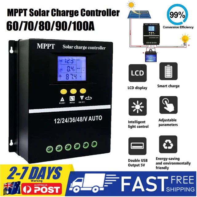 MPPT SOLAR CHARGE Controller 100A 12V 24V 36V 48V PV Battery Regulator Dual USB $57.99 - PicClick AU