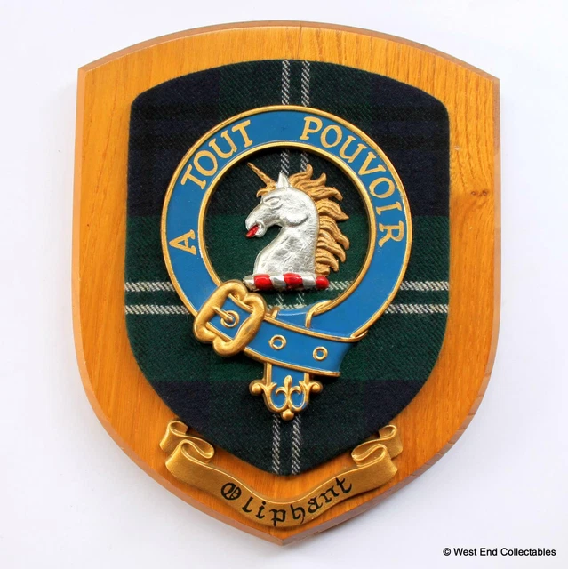 OLD CLAN OLIPHANT Family Wall Plaque Shield Coat of Arms Crest Wedding ...