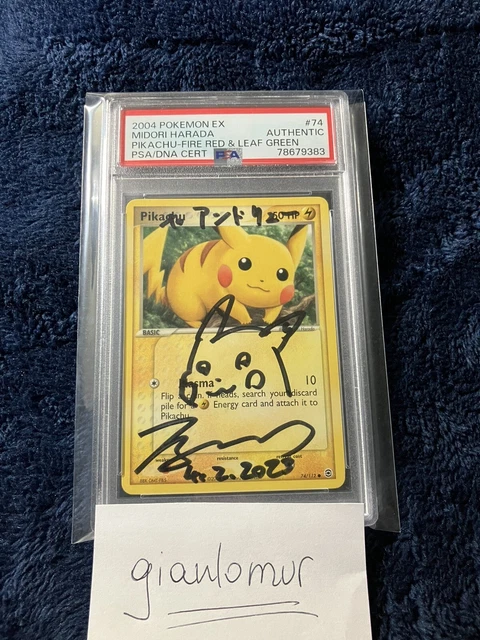 POKEMON - PIKACHU Ex Red Fire & Green Leaf Signed And Sketched By ...
