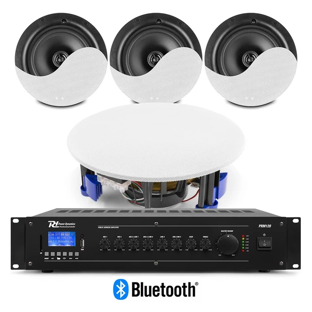 COMMERCIAL CEILING SPEAKER Background Music System 4x 6.5" NCSP6 £329. ...